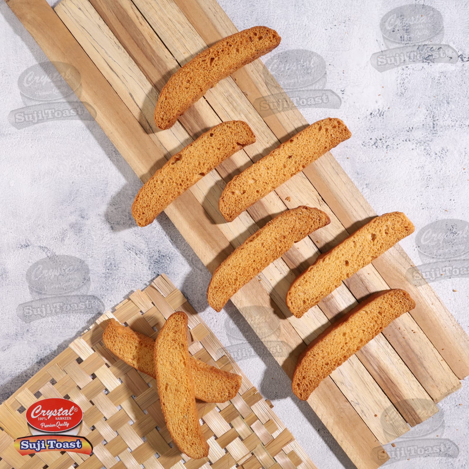 CRISPY TRAILS Suji Long Toast, Crunchy Sooji Rusk Made with Semolina ...